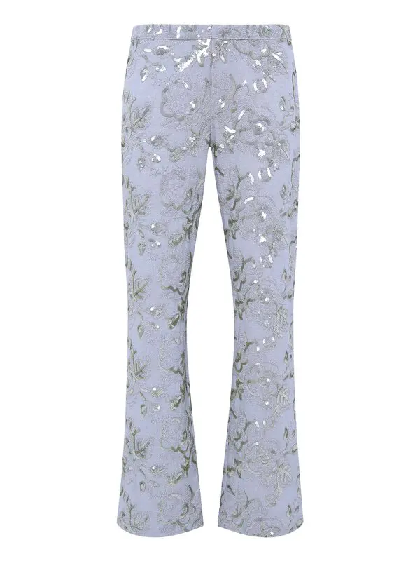 SIEDRES Cera Sequined Straight-leg Pants - Metallic