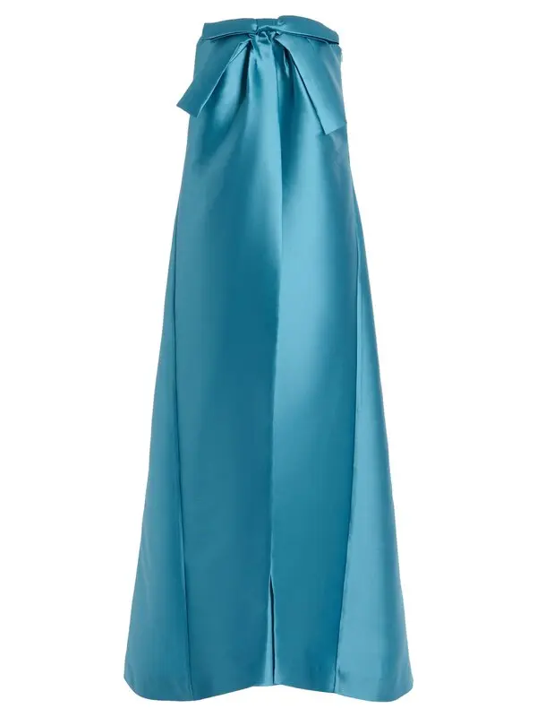 Bernadette Jacques Bow-detailed Strapless Maxi Dress - Blue