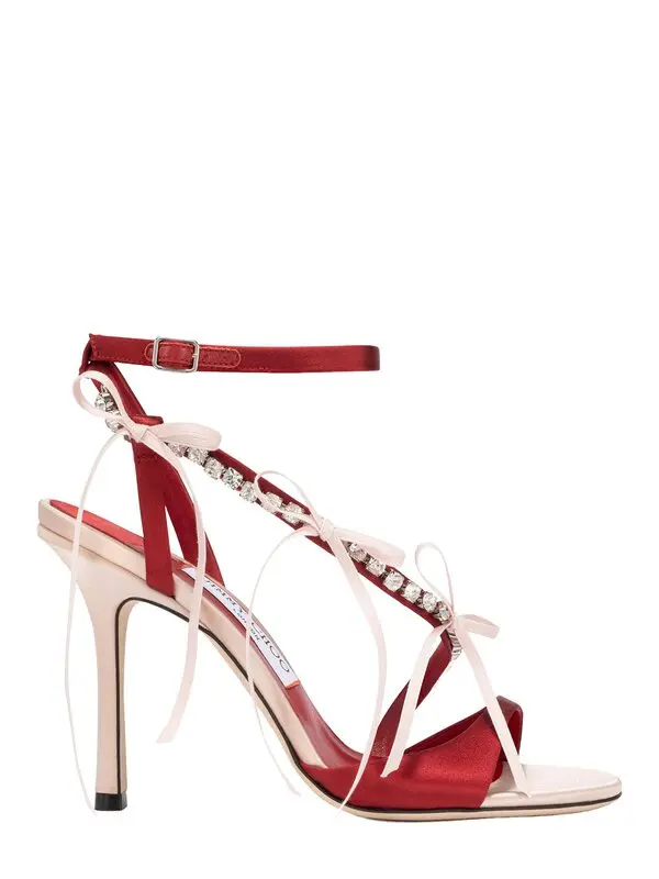JIMMY CHOO Lula Embellished Sandals - Red