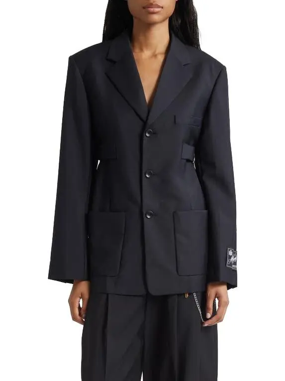 Alexander Wang Side Tab Wool & Mohair Blazer - Black