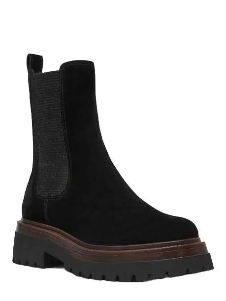Steve Madden Blitzen Platform Chelsea Boot - Black Suede