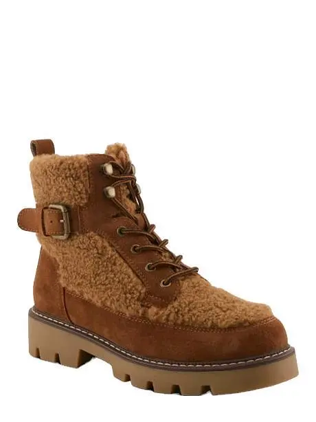 SPRING STEP SHOES Namiko High-pile Fleece Boots - Camel Multi Suede