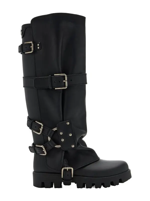 Dolce & Gabbana Rubber And Calfskin Boots - Black