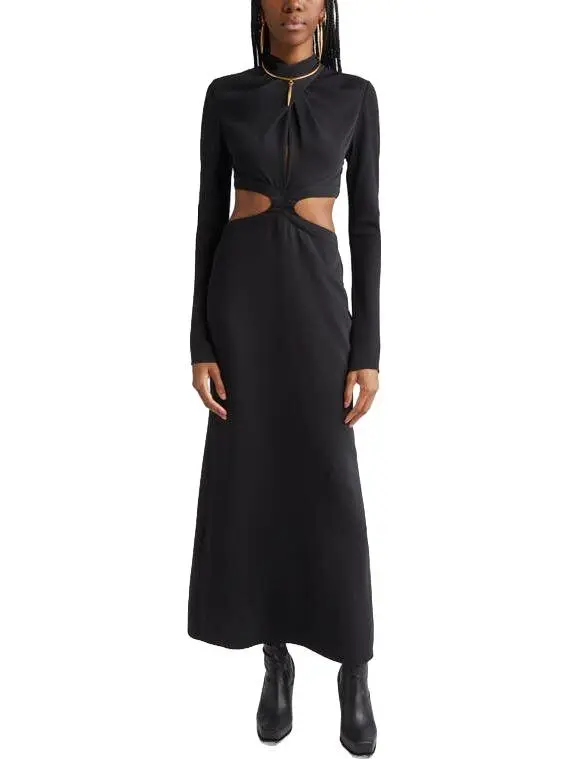 Johanna Ortiz Freedom Cutout Long Sleeve Crepe Dress - Black