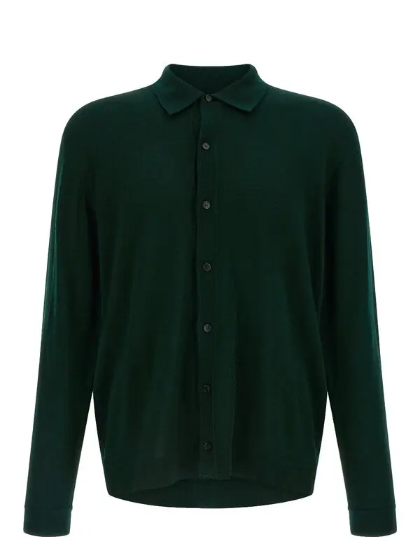 ROBERTO COLLINA Merino Wool Cardigan - Green