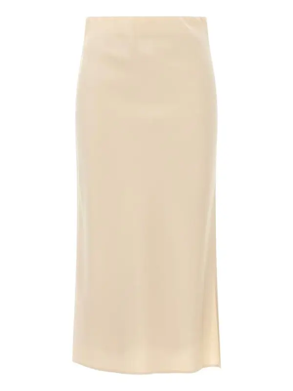 Brunello Cucinelli Pencil Fluid' Midi Skirt - Beige