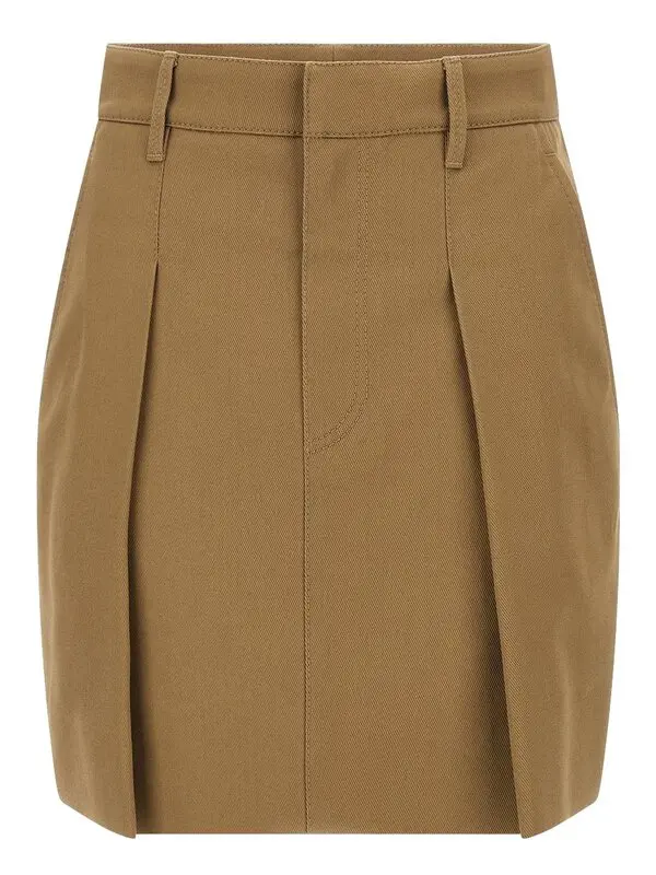 Brunello Cucinelli Pleated Mini Skirt - Brown