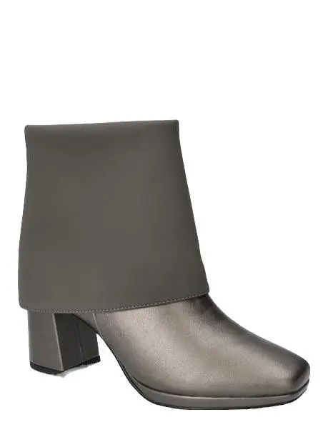EASY WORKS BY EASY STREET Foldover Cuff Platform Bootie - Pewter-lamy