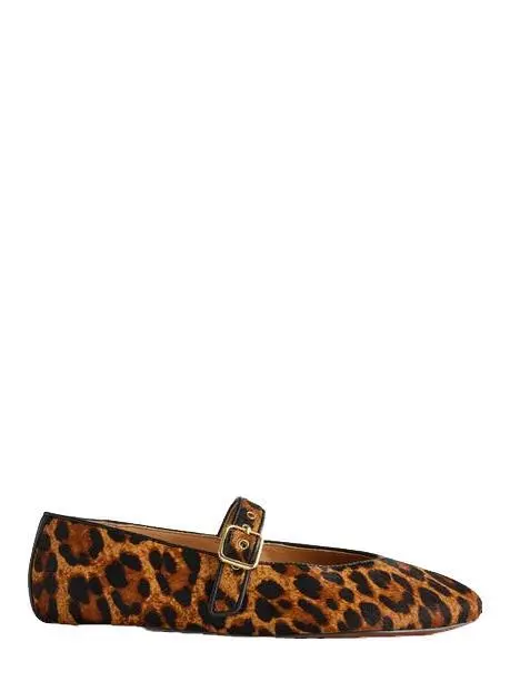 Madewell Remy Leopard Mary Jane Flat - Caramel Multi