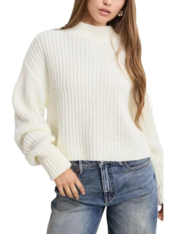 Good American Oversized Mock Neck Sweater - Ivory003
