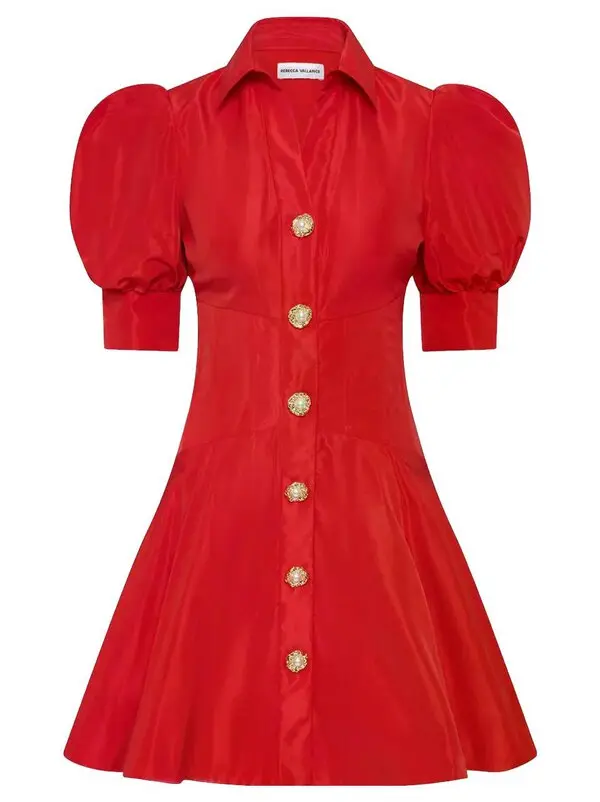 Rebecca Vallance Puff-sleeve Mini Dress - Red