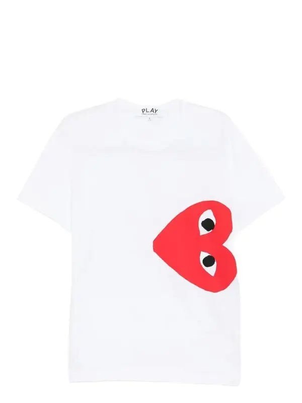 Play Comme Des Garcon Heart-print T-shirt - White