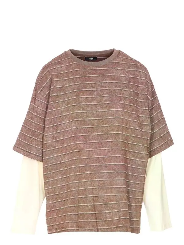 ELE Striped Long-sleeved T-shirt - Brown