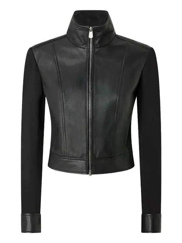 Pinko Leather-panelled Coat - Black