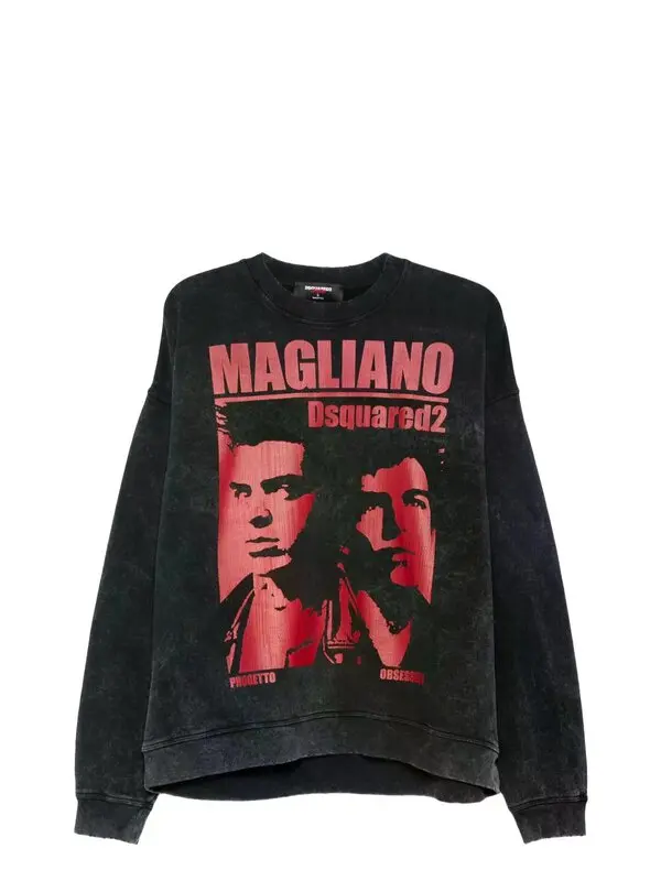 Dsquared2 Graphic-print Cotton Sweatshirt - Black