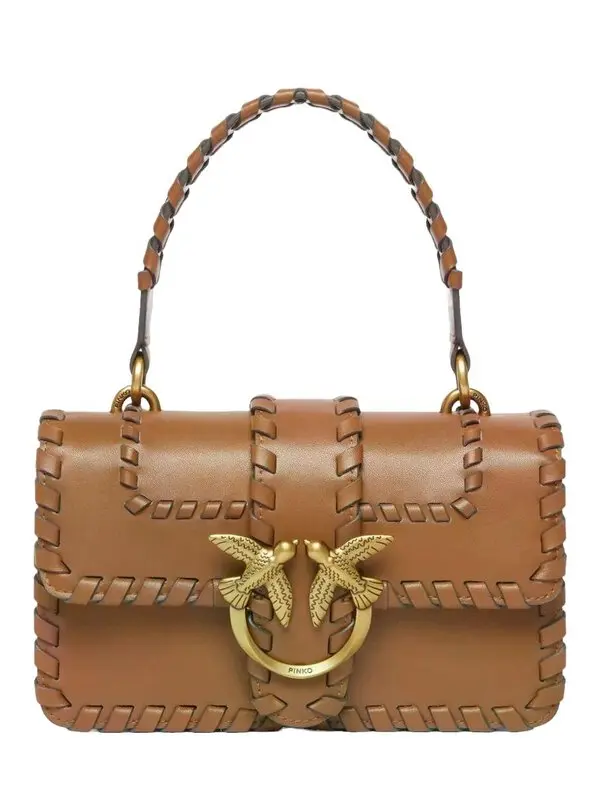 Pinko Braided-leather Crossbody Bag - Brown