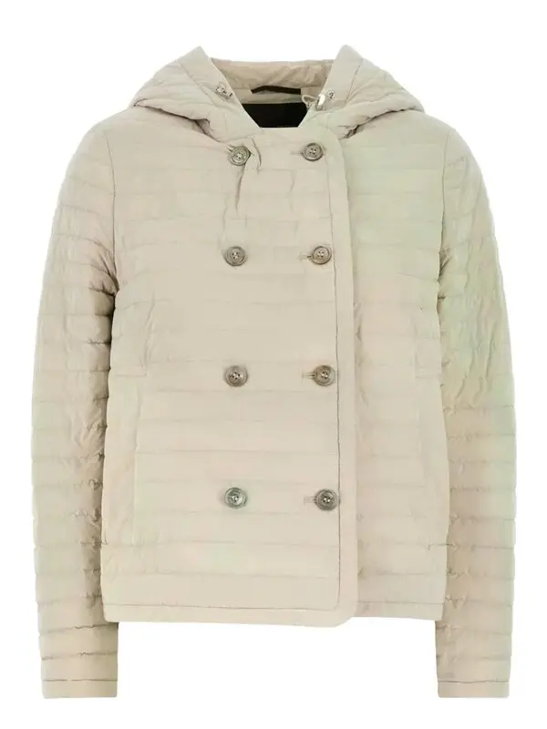MOORER Hooded Double-breasted Padded Jacket - Neutrals
