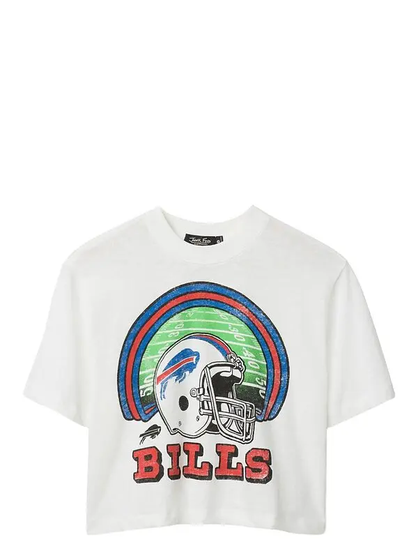 Junk Food Clothing Nfl Buffalo Bills Game Time Crop Tee - Vintage White