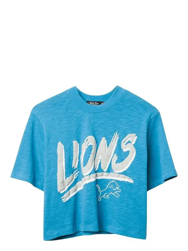 Junk Food Clothing Nfl Detroit Lions Thrill Crop Tee - Lions Blue