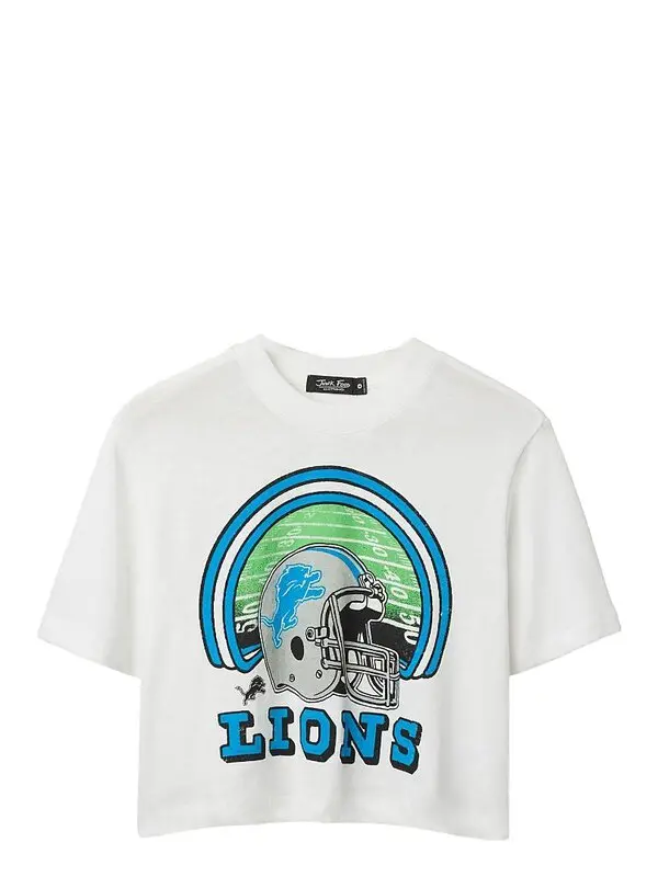 Junk Food Clothing Nfl Detroit Lions Game Time Crop Tee - Vintage White