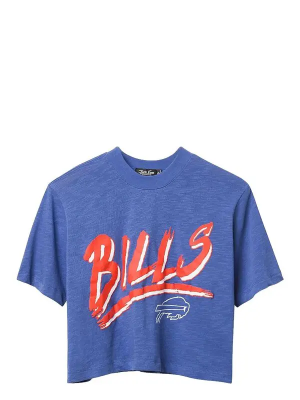 Junk Food Clothing Nfl Buffalo Bills Thrill Mock Neck Crop Tee - Liberty