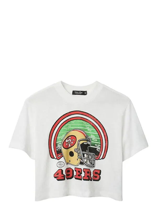 Junk Food Clothing Nfl San Francisco 49ers Game Time Crop Tee - Vintage White