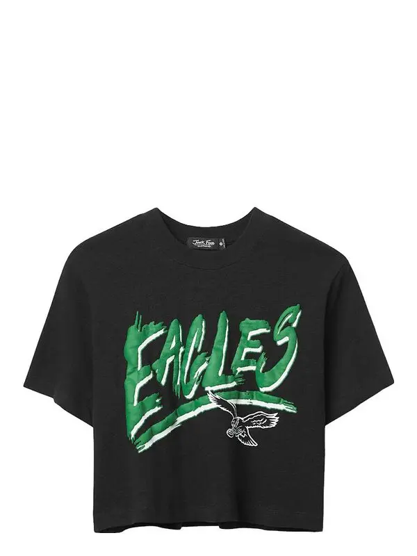 Junk Food Clothing Nfl Philadelphia Eagles Mock Neck Crop Tee - True Black