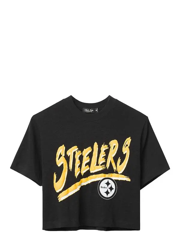 Junk Food Clothing Nfl Pittsburgh Steelers Thrill Crop Tee - True Black