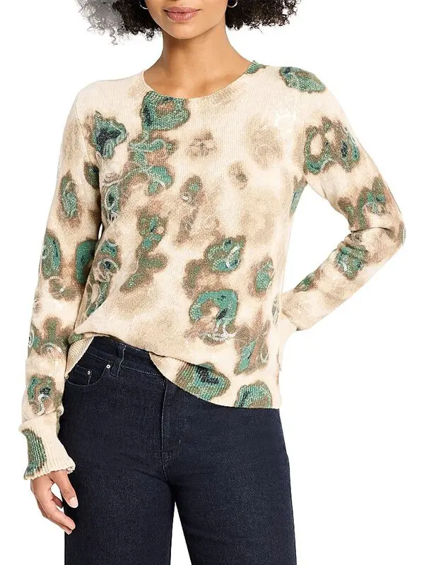 NIC+ZOE Camo Shine Sweater - Neutral Multi