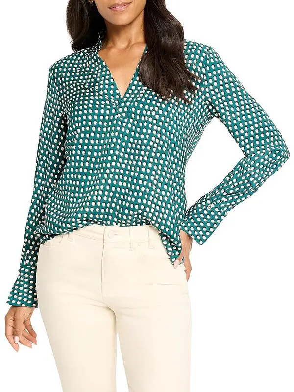 NIC+ZOE Shadow Dot Top - Green Multi
