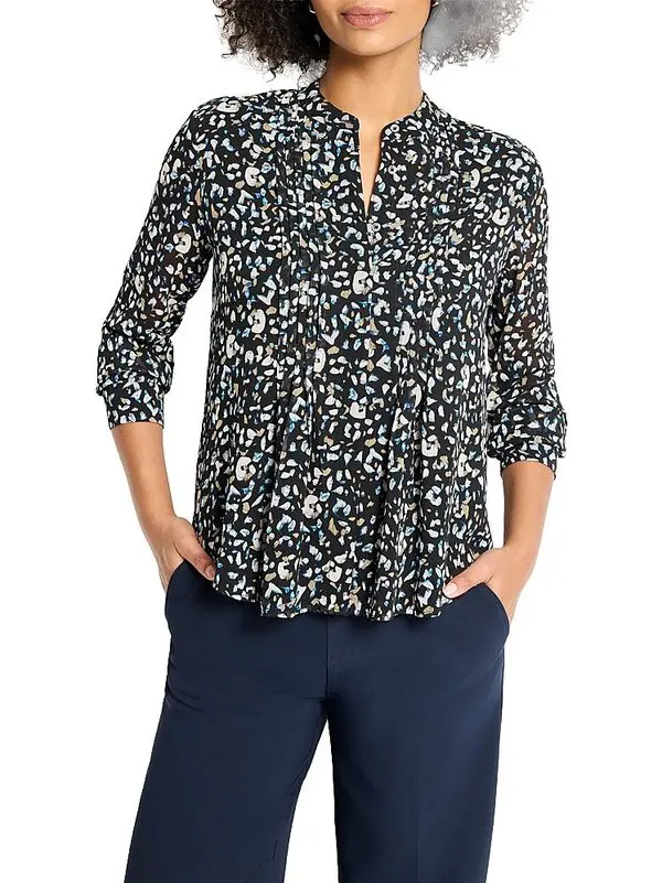 NIC+ZOE Femme Cheetah Tucked Top - Black Multi