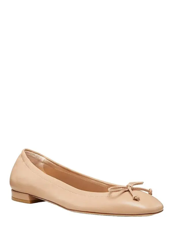 STUART WEITZMAN Bria Leather Ballet Flats - Adobe