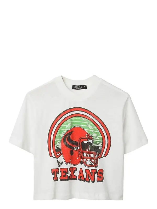 Junk Food Clothing Nfl Houston Texans Game Time Crop Tee - Vintage White