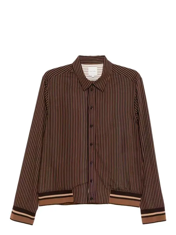 Paul Smith Striped Shirt Jacket - Brown