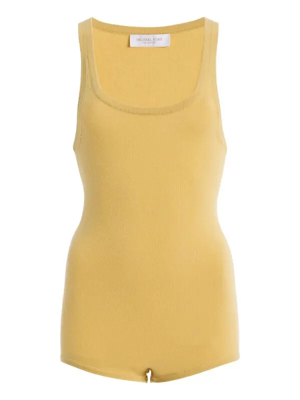 Michael Kors Cashmere-blend Bodysuit - Yellow