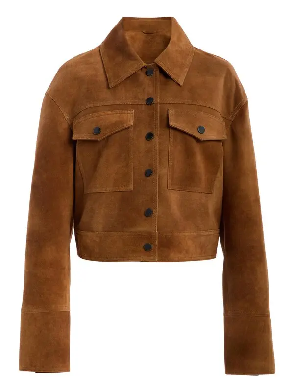 Simkhai Grafton Suede Cropped Jacket - Brown