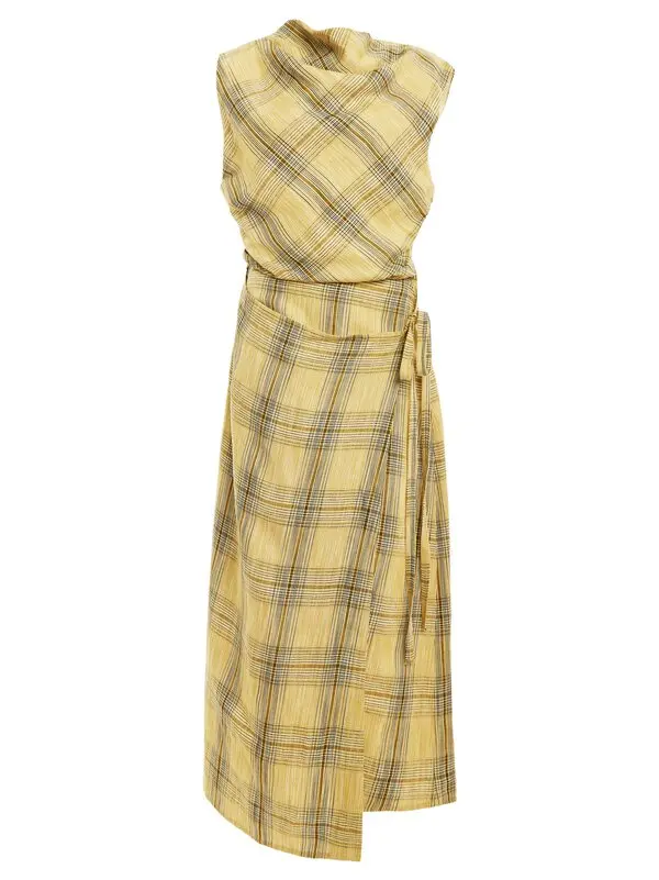 Simkhai Crofton Linen Midi Dress - Plaid
