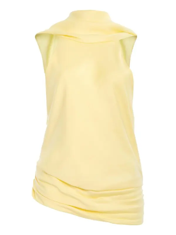 Simkhai Samira Satin Cape Top - Yellow