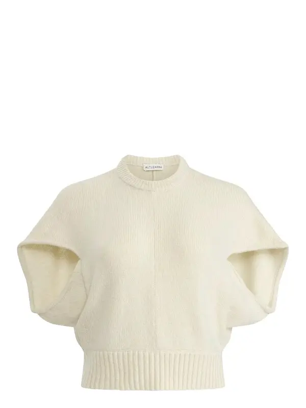 Altuzarra Banks Knit Merino Wool Top - Ivory