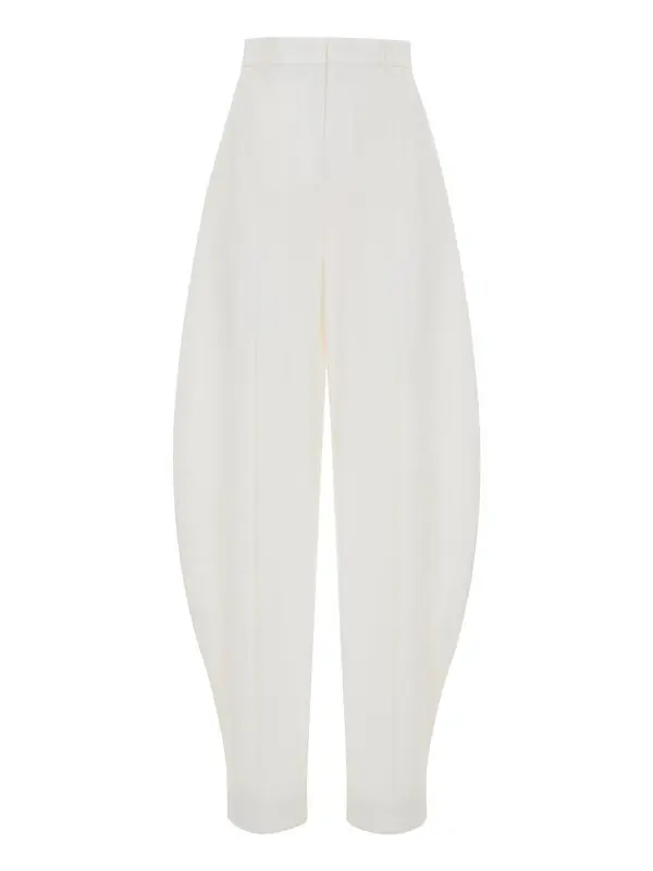 Ralph Lauren Harlo Stretch Wool-blend Wide-leg Pants - White