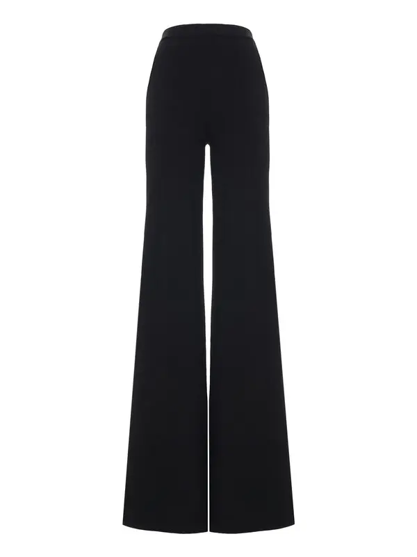 Ralph Lauren Beonca Crepe Wide-leg Pants - Black