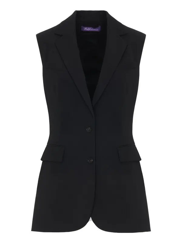 Ralph Lauren Randy Tailored Wool Vest - Black