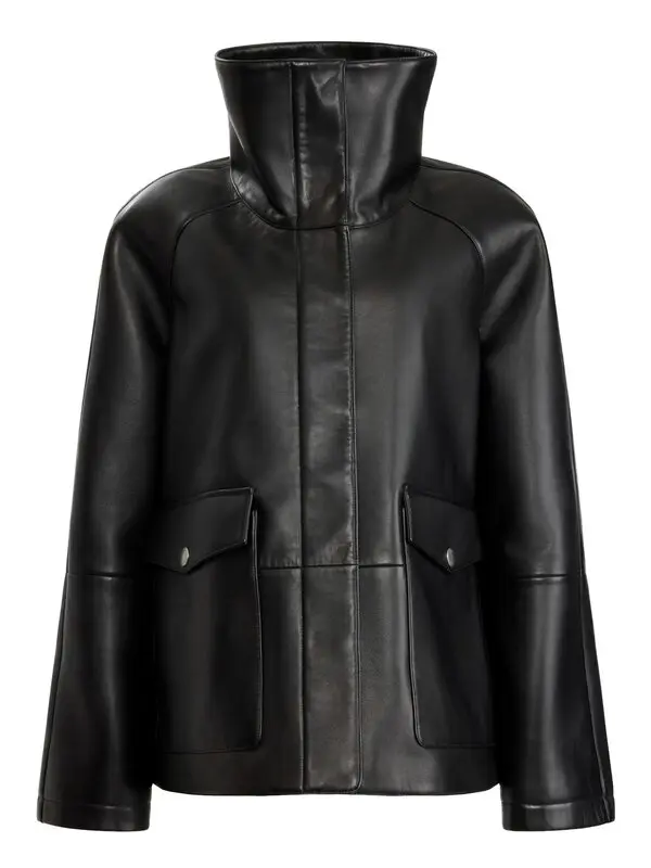 Altuzarra Aragon Leather Coat - Black
