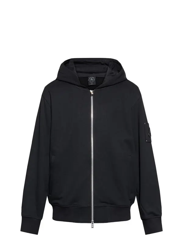 Moose Knuckles Zip Up Hoodie - Black