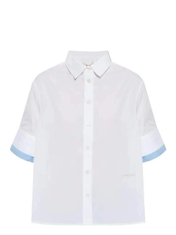 Marni Short-sleeve Shirt With Contrasting Cuffs - White