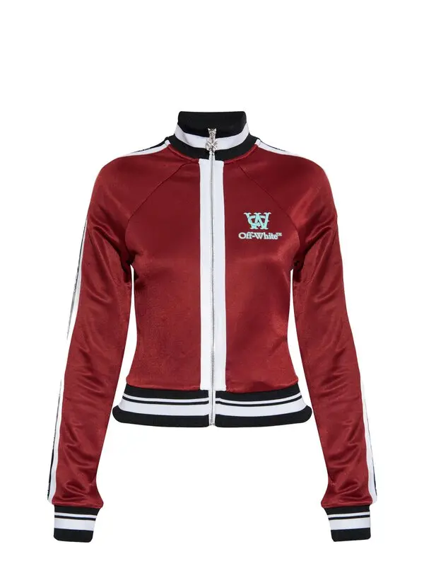 Off-White Logo Zip-up Sweatshirt - Burgundy