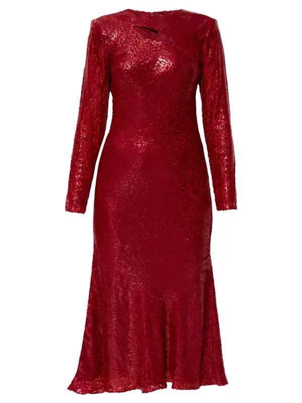 SELF-PORTRAIT Dress With Lurex Thread - Red