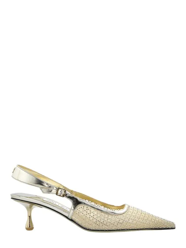JIMMY CHOO Amel Heeled Slingbacks - Gold