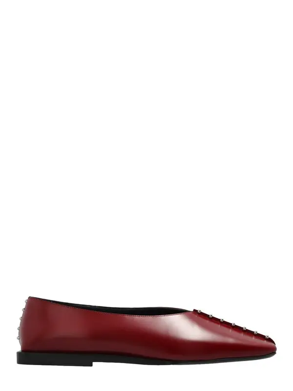JIL SANDER Leather Ballerinas - Burgundy