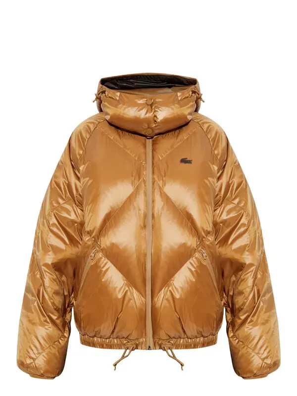 Lacoste Down Jacket With Detachable Hood - Beige